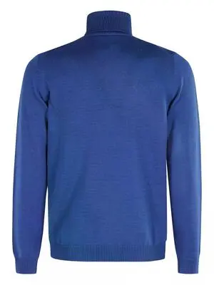 ROBERTO COLLINA Ribbed Turtleneck Sweater - Blue