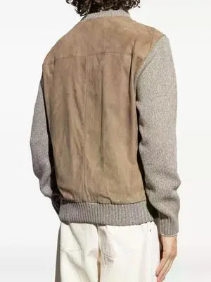 Paul & Shark Suede Wool-paneled Bomber Jacket