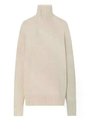 THE ROW High-neck Wool-cashmere Blend Sweater