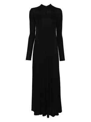 Colville High-neck Long-sleeve A-line Dress - Black