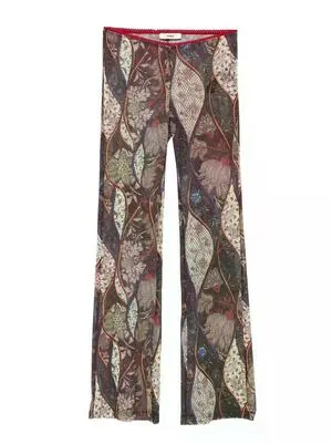 SIEDRES Floral-pattern Flared Trousers