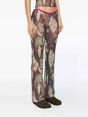 SIEDRES Floral-pattern Flared Trousers