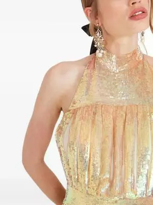 TEMPERLEY LONDON Filigree Sequin-embellished Pleated Dress