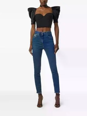 Elisabetta Franchi Puff-sleeve Corset Top