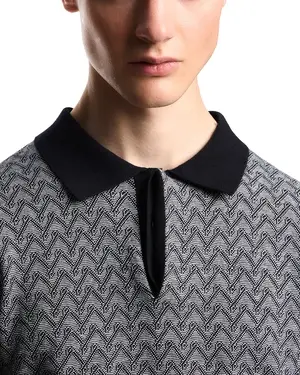 Emporio Armani Chevron Regular Fit Short Sleeve Polo Sweater