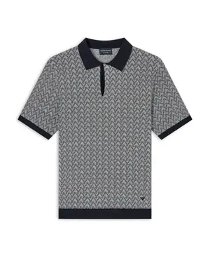 Emporio Armani Chevron Regular Fit Short Sleeve Polo Sweater