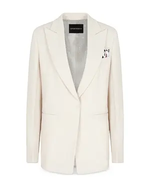 Emporio Armani Enver Satin Blazer - Solid Light