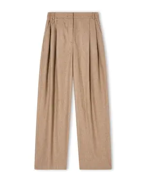 Emporio Armani Icon Wool Blend Pleated Pants