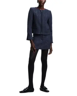 Emporio Armani Sequined Tweed Mini Skirt