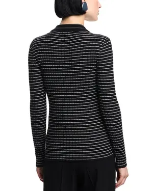 Emporio Armani Ribbed And Striped Cardigan Sweater