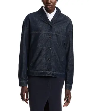 Emporio Armani Dark Denim Rolled-collar Jacket