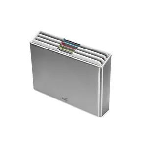 JOSEPH JOSEPH Folio Steel 4 Piece Cutting Board And Case Set - Silver