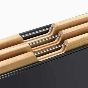 JOSEPH JOSEPH Folio 3 Piece Bamboo Cutting Board Set With Stainless Steel Case