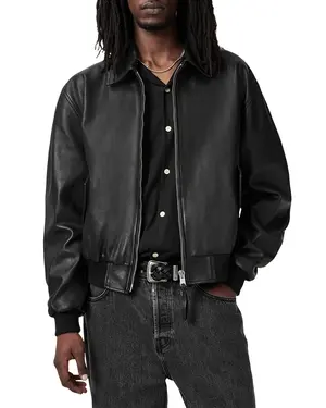 ALLSAINTS Marco Oversized Leather Bomber Jacket