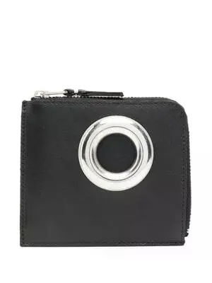 Comme Des Garçons Eyelet-detail Leather Wallet - Black
