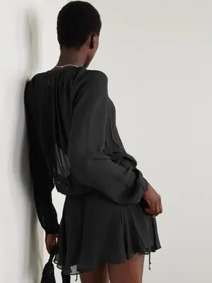 MARANT ETOILE Bess Gathered Georgette Mini Dress