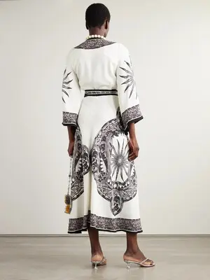 La DoubleJ Printed Crepe Midi Wrap Dress