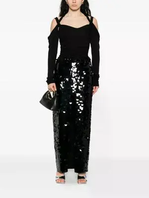 P.a.r.o.s.h Sequin-embellished Slit Skirt