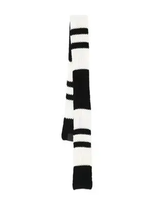 N°21 Striped Wool Scarf - Black