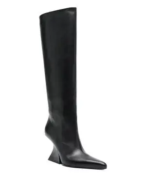 MUGLER 70mm Pointed-toe Sculpted-heel Boots - Black