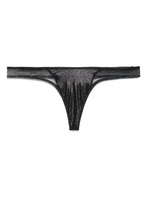 MAISON CLOSE Minuit Thong Bikini Bottoms - Black