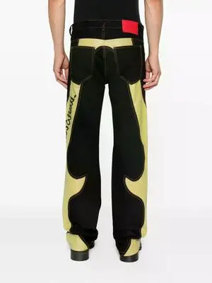 KUSIKOHC Leather-paneled Logo Jeans
