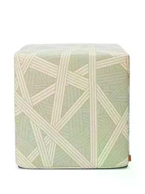 Missoni Geometric-patterned Ottoman Cube Footstool - Green