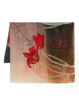 Faliero Sarti Flowers Feel Scarf - Blue