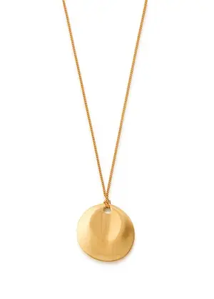 NINA GORDON Dented Medallion 14kt Vermeil Necklace - Gold