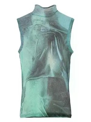 JEAN PAUL GAULTIER Graphic-print High-neck Tank Top