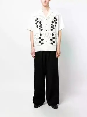 Commas Mid-rise Wide-leg Linen Trousers - Black
