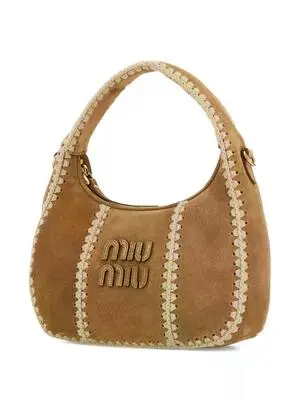 Miu Miu Wander Suede Braided Shoulder Bag