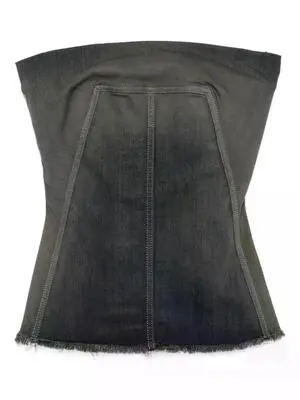 Rick Owens Bustier Denim Top - Blue