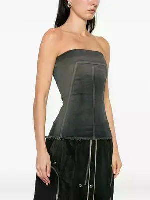 Rick Owens Bustier Denim Top - Blue