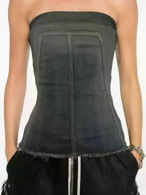 Rick Owens Bustier Denim Top - Blue