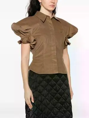 VIVIENNE WESTWOOD Ruffled-sleeve Cotton Top