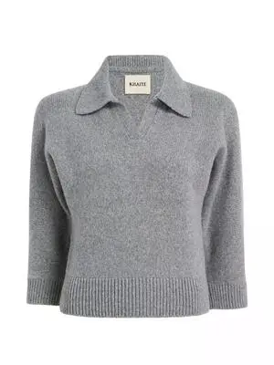 Khaite Polo-neck Cashmere Sweater - Grey