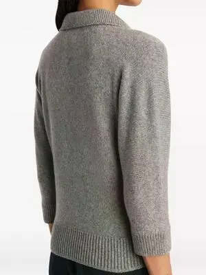 Khaite Polo-neck Cashmere Sweater - Grey