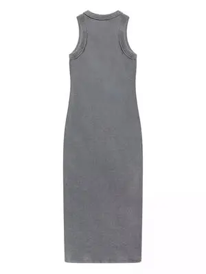 AREA Crystal-embellished Ribbed Midi Dress - Grey