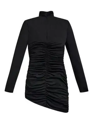 AREA Crystal-embellished Draped Mini Dress