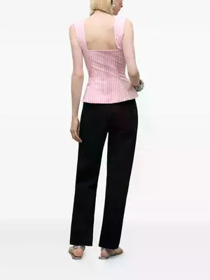 AREA Striped Corset Top - Pink