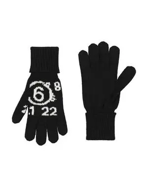 MAISON MARGIELA Intarsia-knit Gloves - Black