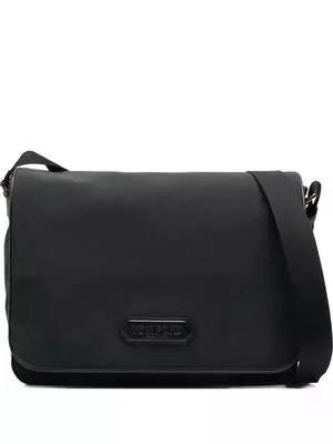 TOM FORD Leather-trimmed Nylon Messenger Bag - Black
