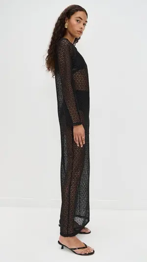 LE BOP Island Crochet Dress - Black