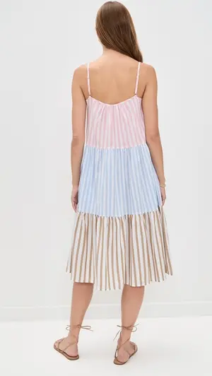 LE BOP Striped Midi Dress
