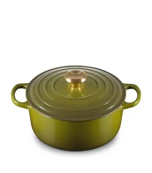 LE CREUSET Enamelled Cast Iron Round Casserole Dish Green