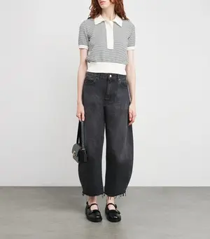 FRAME The Bubble Crop Jeans - Navy