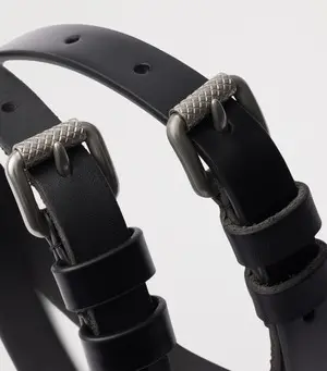 Prada Leather Double-buckle Belt