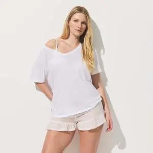 SKIMS Sheer Jersey V-neck T-shirt - Snow