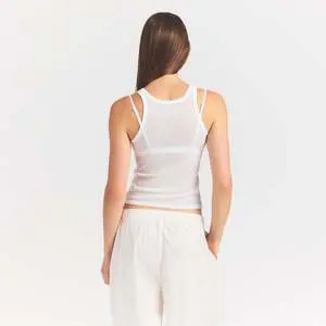 SKIMS Sheer Rib Tank Top - Snow